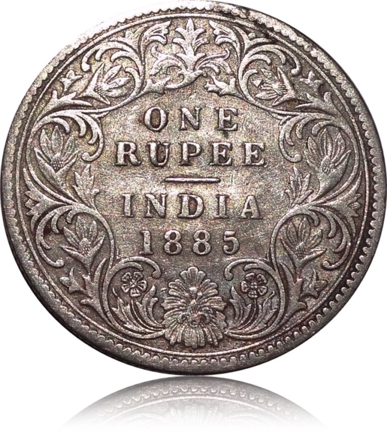 1885 British India 1 Rupee Silver Coin Queen Victoria Bombay Mint (d ...