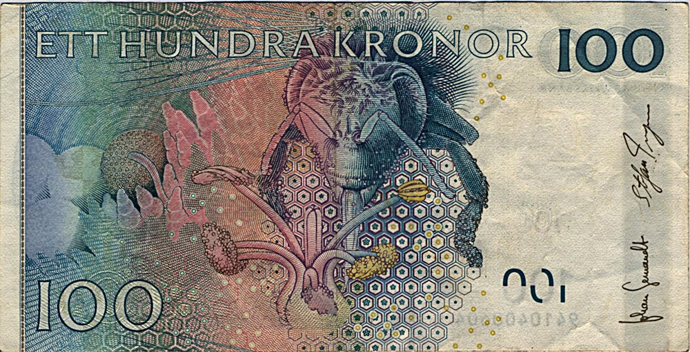 100 Sweden Ett Hundra Kronor Sveriges Risk Bank Paper Note | Exclusive ...